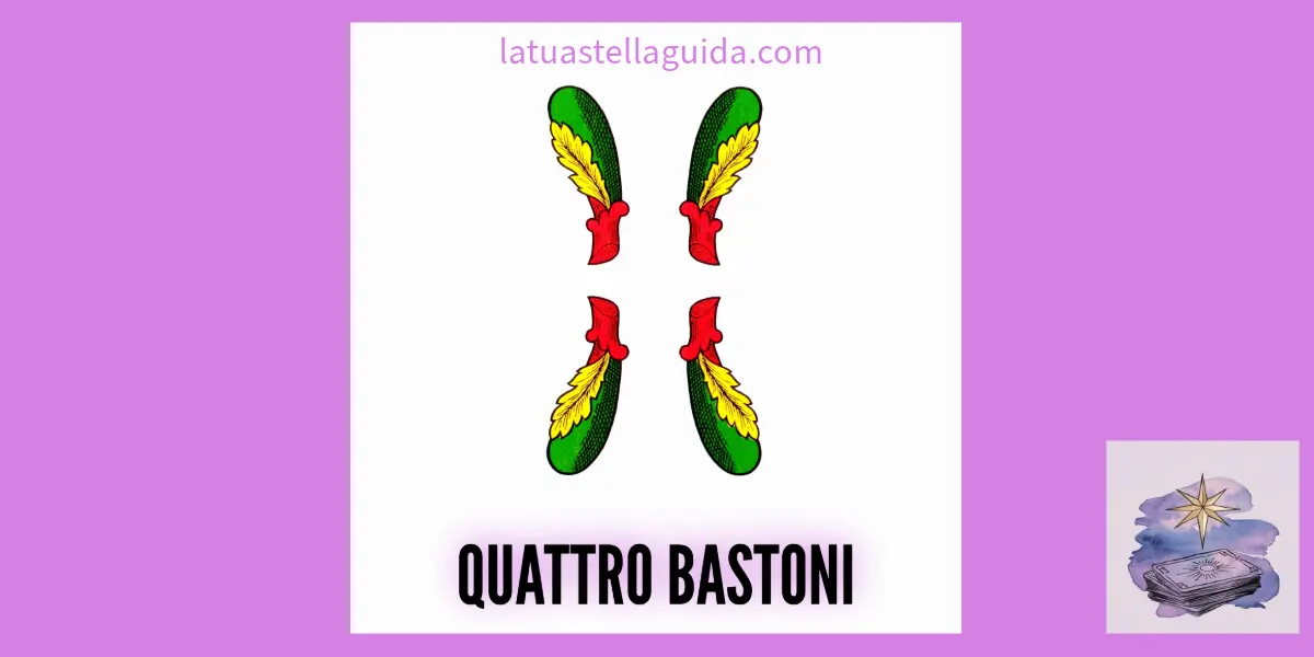 QUATTRO DI BASTONI. Carte Napoletane